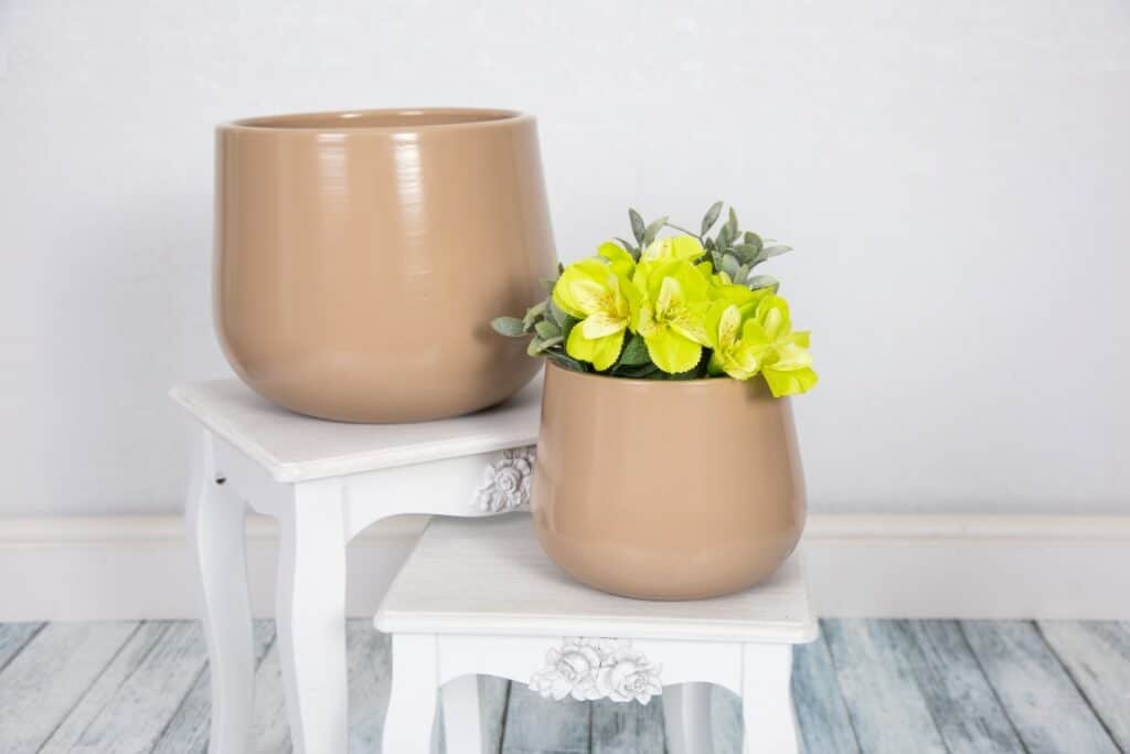 Indoor Cylinder Plant Pots - Semi Gloss Beige | Verano Ceramics