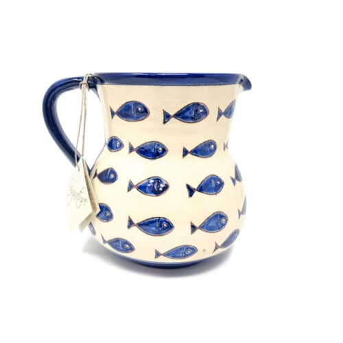 Signature - Blue & White Fish - Small Jug | Verano Ceramics