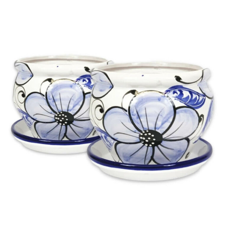 Bola Plant Pot - Dipped Blue | Verano Ceramics