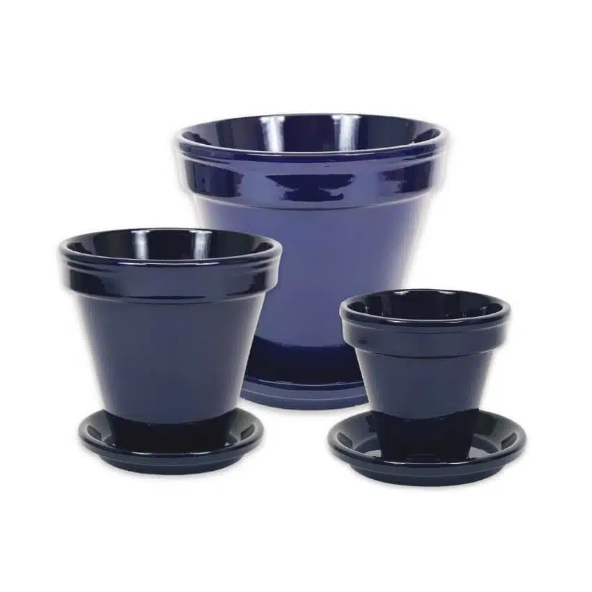 Classic Blue Plant Pots - Set of 3 | Verano Ceramics