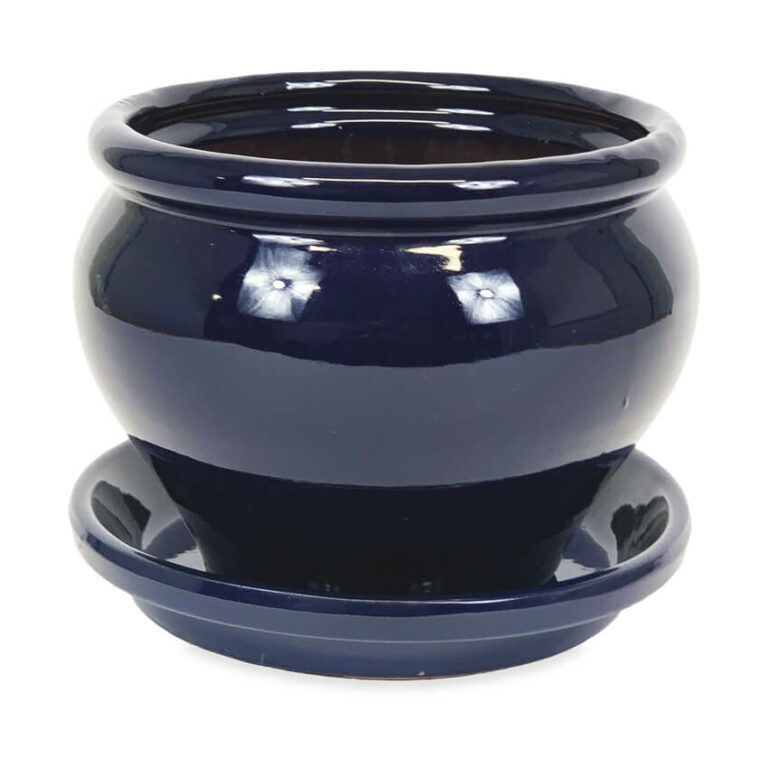 Bola Plant Pot - Dipped Blue | Verano Ceramics