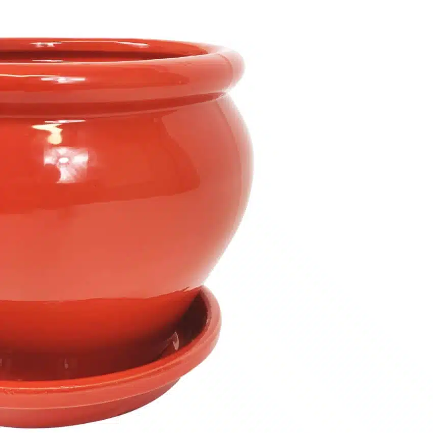 Bola Plant Pot - Dipped Red | Verano Ceramics