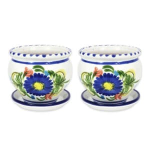 Bola Plant Pot - Floral | Verano Ceramics