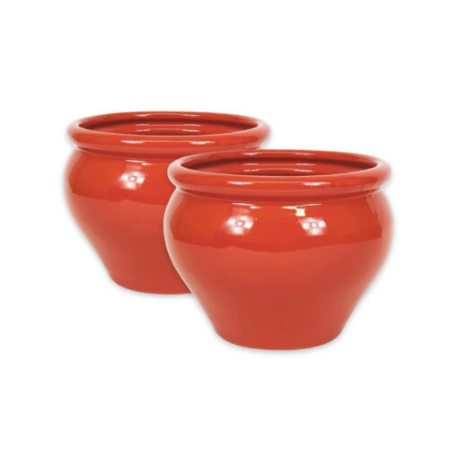 Bola Plant Pot - Dipped Red | Verano Ceramics