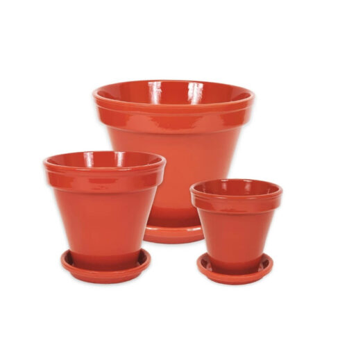 Classic Red Plant Pots - Set of 3 | Verano Ceramics