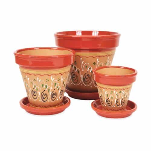 Classic Inca Red Plant Pots - Set of 3 | Verano Ceramics