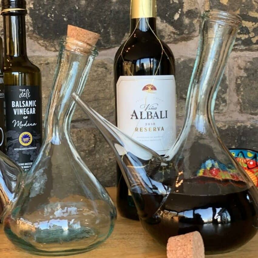 Set of 2 Spanish Porron Decanter/Pourers with cork 750 & 500 ml ...